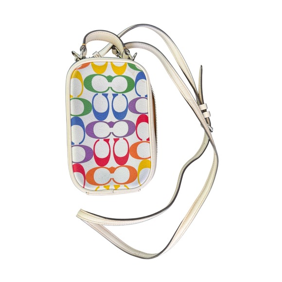 Coach | Bags | Coach Pride Rainbow Signature Canvas Phone Crossbody Bag ...